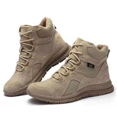China Men's shoes outdoor desert boots high-top tactical boots non-slip wear-resistant cold-proof breathable shock-absorbing for sale