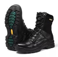 China High-quality men's waterproof mid-tube wear-resistant cowhide tactical boots for sale