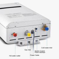 China Natural Outdoor Gas Water Heater 6.4GPM 22L 150000BTU For Bathroom for sale