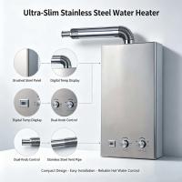 China Compact 6 Liter Flue Gas Water Heater Low Pressure LCD Display for sale