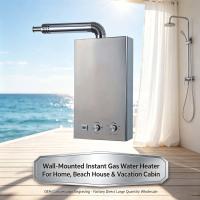 China Compact 6 Liter Flue Gas Water Heater Low Pressure LCD Display for sale