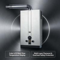 China Slim Flue Exhaust Gas Water Heater Tankless 10L LED Temperature Display For Home for sale