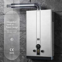 China Slim Flue Exhaust Gas Water Heater Tankless 10L LED Temperature Display For Home for sale