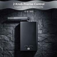 China Indoor Wall Mounted Tankless Gas Water Heater 12L LPG Propane Water Heater Black Panel for sale