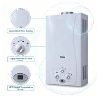 China Wall Mounted Flue Gas Water Heater 7L 8L 10L LCD Display Low Pressure Start for sale