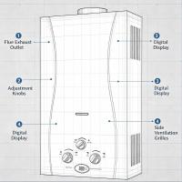 China Wall Mounted Flue Gas Water Heater 7L 8L 10L LCD Display Low Pressure Start for sale