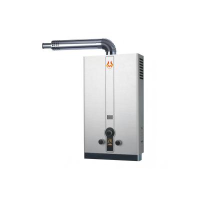 China Slim Flue Exhaust Gas Water Heater Tankless 10L LED Temperature Display For Home for sale