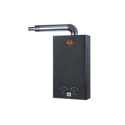 China Indoor Wall Mounted Tankless Gas Water Heater 12L LPG Propane Water Heater Black Panel for sale