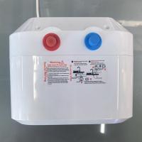 China 23L Capacity Low Consumption IPX4 Waterproof Storage Electric Water Heater with ABS Glossy White Casing for sale