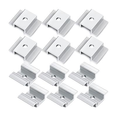 China 3.0mm-4.5mm Silver Solar Panel Mid Clamp Fastener with 60 m/s Wind Load and 1.5 KN/m² Snow Load Capacity for sale
