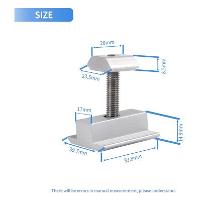 China Customized Silver Solar Panel Mid Clamp 40mm-80mm Corrosion Resistant for sale