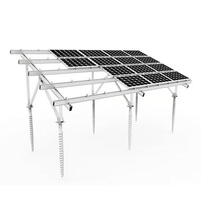 China Solar Mounting System Ground Mounting Bracket Carbon Steel Structure For Solar Panel Support Ground screw for sale
