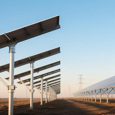 China 100MW Hot-Dip Galvanized Steel Solar Ground Mounting System with 25-Year Service Life and Flexible Orientation for sale