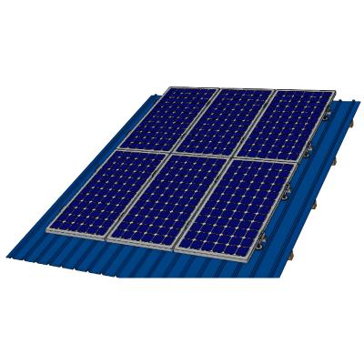 China Aluminum 6005-T5 Color Steel Tile Roof Solar PV Frame Non-Penetrating Clip Design 10 Year Warranty for sale
