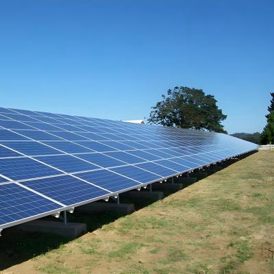 China Heavy Duty Ground Solar Mounting Brackets for Utility Scale PV Arrays 0-60 Degree Tilt for sale
