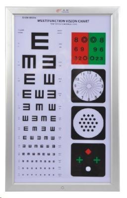 China LED Decimal Type Vision Test Chart 5m 16.4ft Four Hole Optical Equipment with AC100-240V Power for sale