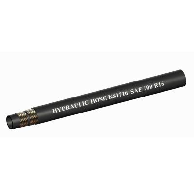 China SAE 100 R16 Steel Braided Rubber Hydraulic Hose 1/4 to 1 Inch 5075 PSI for sale