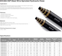 China EN 856 4SP Steel Wire Spiraled Hydraulic Hose 45 MPa High Pressure Synthetic Rubber for sale