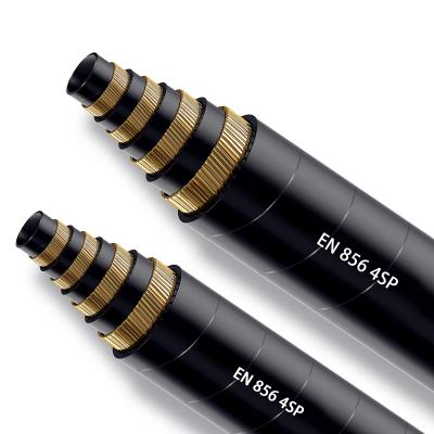 China EN 856 4SP Steel Wire Spiraled Hydraulic Hose 45 MPa High Pressure Synthetic Rubber for sale