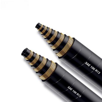 China SAE 100 R13 Spiral Hydraulic Hose 3/4 Inch 35 MPa Abrasion Resistant Steel Wire Braided for sale