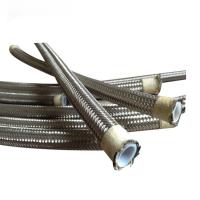 China PTFE Black Silver Stainless Steel Braided Fuel Line Hose Static-Free Racing Car 6AN 10ft for sale