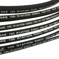 China DIN EN853 1SN Steel Wire Braided Rubber Hose for Biodegradable Hydraulic Oil 1/4 to 2 Inch for sale
