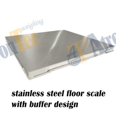 China Stainelss Steel Floor Scale,1m*1m Double-layer Floor Weighing Scale with Buffer Design for sale