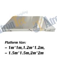 China Stainelss Steel Floor Scale,1m*1m Double-layer Floor Weighing Scale with Buffer Design for sale