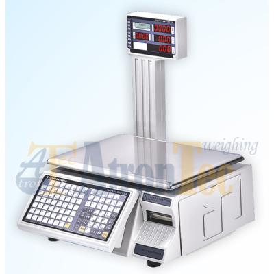 China Barcode Label Printing Scale for Supermarket with Pole and Double Side Display for sale