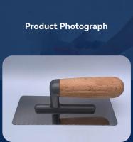 China Carbon Steel Plaster Trowel 0.7mm Blade Wooden Handle Professional Finishing Tool for sale