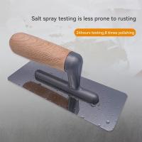China 80x200x80mm Drywall Finishing Plastering Notch Trowel Square Teeth Wooden Handle for sale