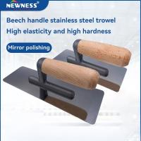 China 80x200x80mm Drywall Finishing Plastering Notch Trowel Square Teeth Wooden Handle for sale