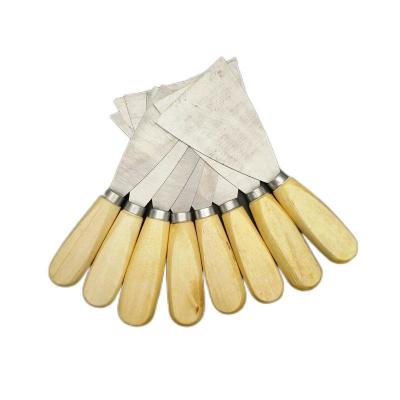 China Wood Handle Paint Scraper 4in1 Set 2 3 4 5 Inch Carbon Steel Blade for Wall Floor Tile for sale