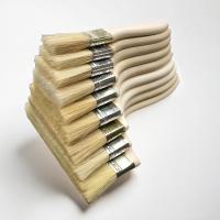China Custom Logo Wooden Handle Paint Brushes with Stainless Steel Ferrule for Wall Painting for sale