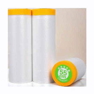 China Anti Static 270cm Pre-Taped Masking Film with Tape Width 30cm-300cm Custom Options for sale