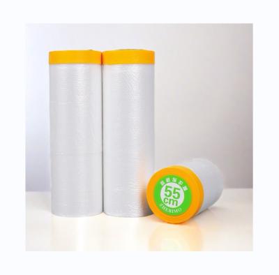 China Pre Taped Plastic Protective Cover Tape 10m 25m Masking Film for Car Painting for sale