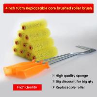 China Chemical Fiber Foam Paint Roller Brush Set 9 Inch Green Plastic Handle DIY Grade for sale