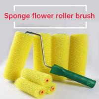China Chemical Fiber Foam Paint Roller Brush Set 9 Inch Green Plastic Handle DIY Grade for sale