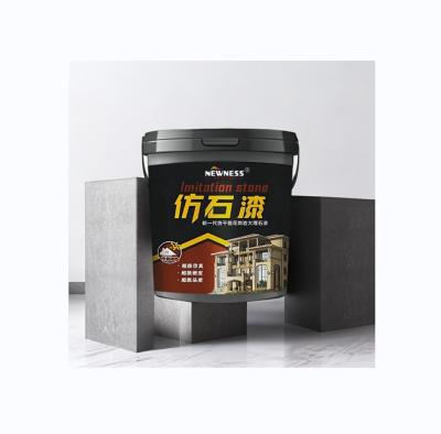 China Exterior Weather Resistant Liquid Stone Coating Colorful Base 20kg Pail for sale