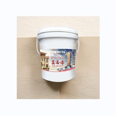 China Water Based Rock Chip Exterior Silicone Stone Paint 18L for Commercial Residential Building for sale