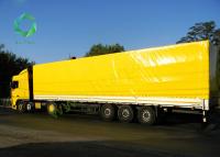China 1000gsm Polyester PVC Coated Tarpaulin Waterproof Transportation Fabric 4000N Tensile for sale