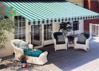 China Double Sided Printed Vinyl Awning Fabric Waterproof , stripes Sun Shade Tarpaulin 1000d for sale