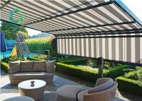 China Polyester Waterproof 1000d PVC Awning Vinyl Coated Stripe Tarpaulin Retractable for sale