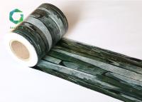 China 20 Clips 450gsm Fabric Fence Screen , 35m Striped Adornment Printed Fence Fabric Vinyl for sale