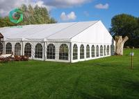China Tarpaulin PVC Tent Fabric 750gsm Middle East 300N Tear Strength Anti UV Fireproof for sale