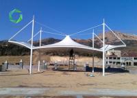 China 3m width PVC Membrane Structure 1100gsm Vinyl Fabric Tensile Car Parking Shade for sale