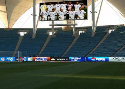 China P10 Football Stadium Perimeter LED Screen 5000 cd/m² 10mm Pitch 5500 Brightness Outdoor Display for sale