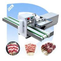 China Wholesale price stainless steel manual mutton kebab machine/hand BBQ bamboo meat skewer machine/beef satay string making machine for sale