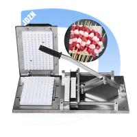 China Manual Kebab Skewer Machine Barbecue Stainless Steel Bbq Satay Manual Meat Skewer for sale