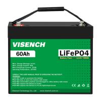 China VISENCH BMS Deep Cycle Storage Energy System 12V 60Ah LiFePO4 Rechargeable Lithium iron Phosphate Battery for sale